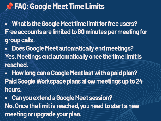 Understanding the Google Meet Time Limit (And When Meetings End ...